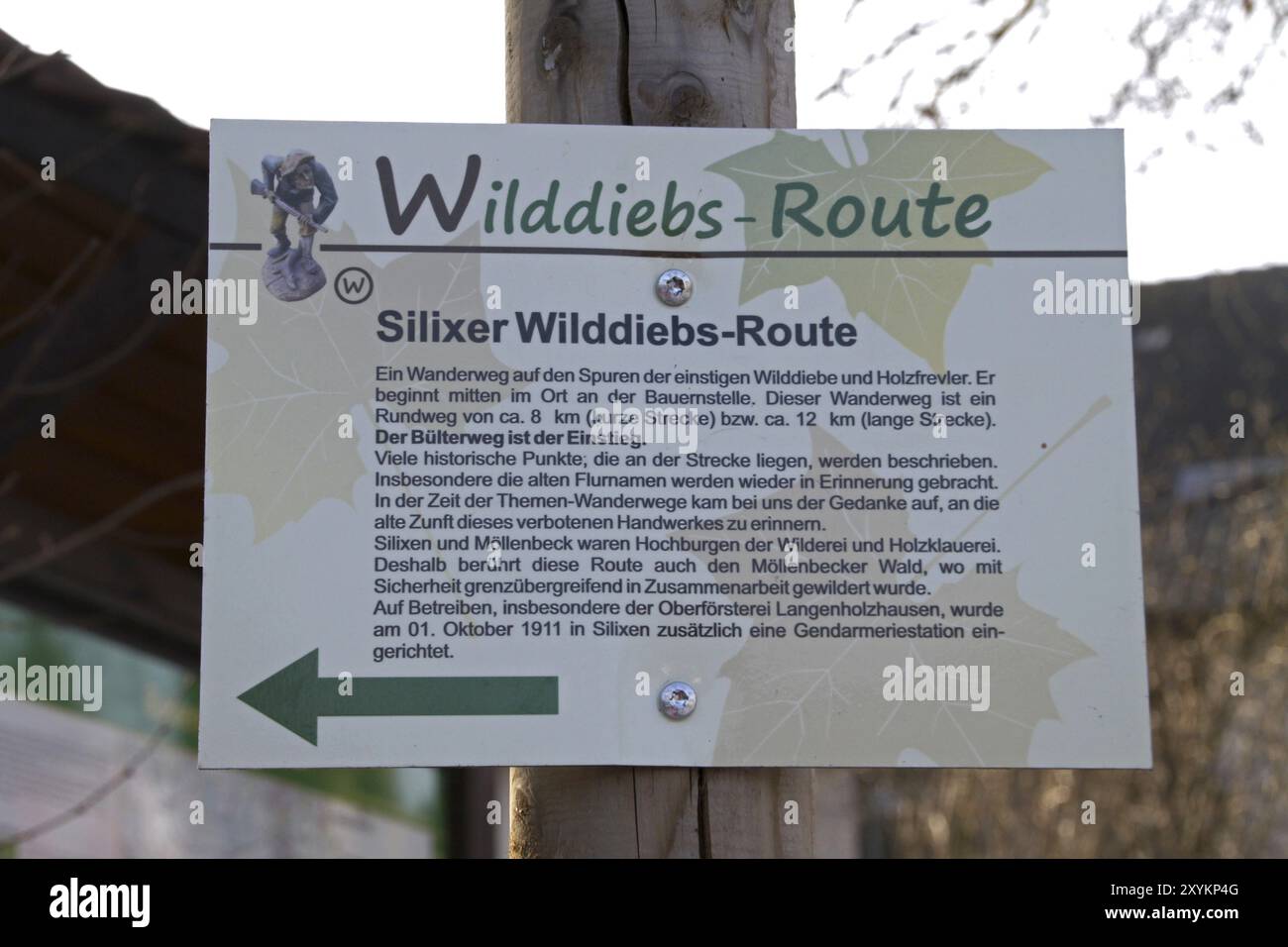 Sign for the poachers' route in Silixen Stock Photo - Alamy