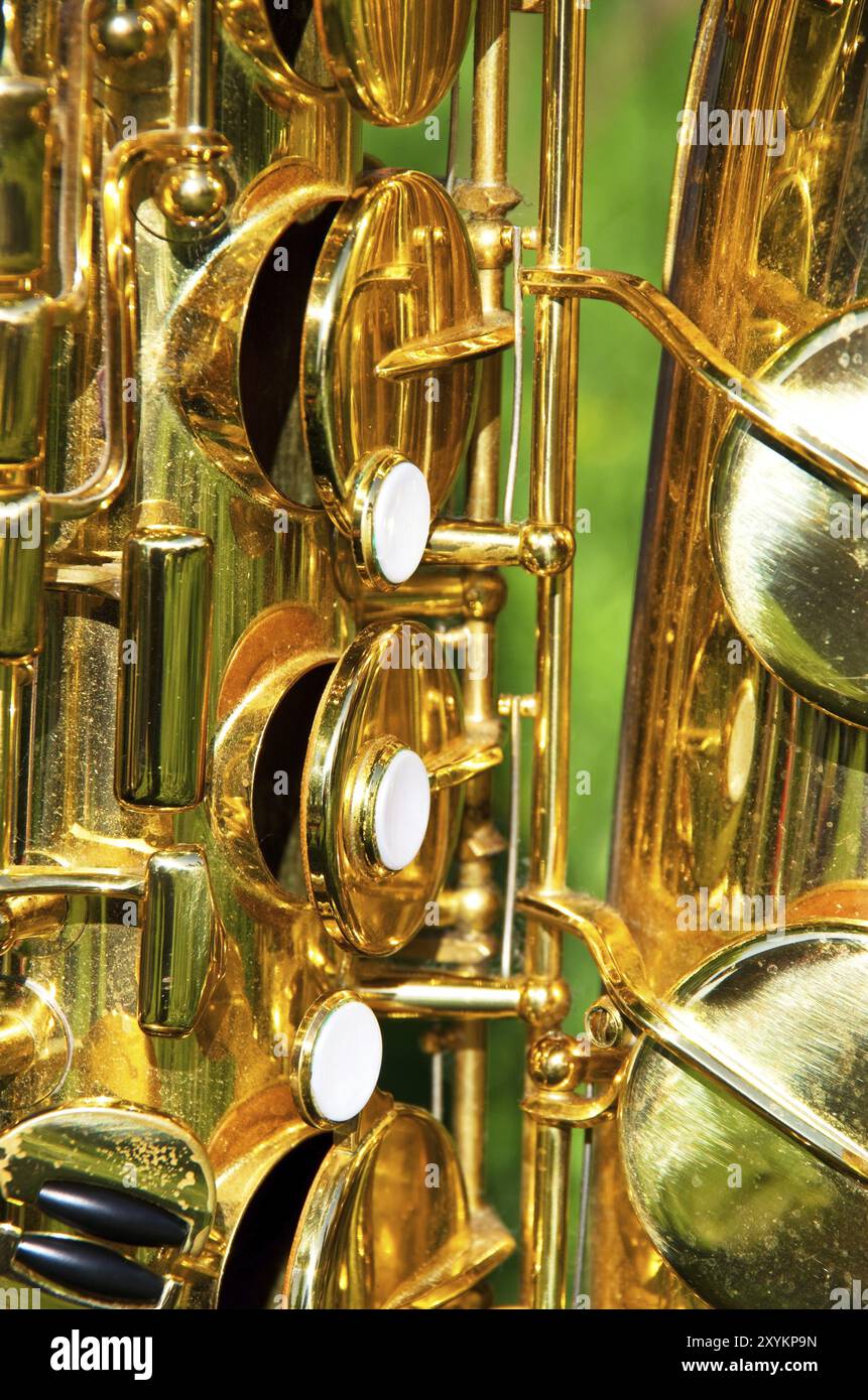 Details golden saxophone wind instrument hi-res stock photography and ...