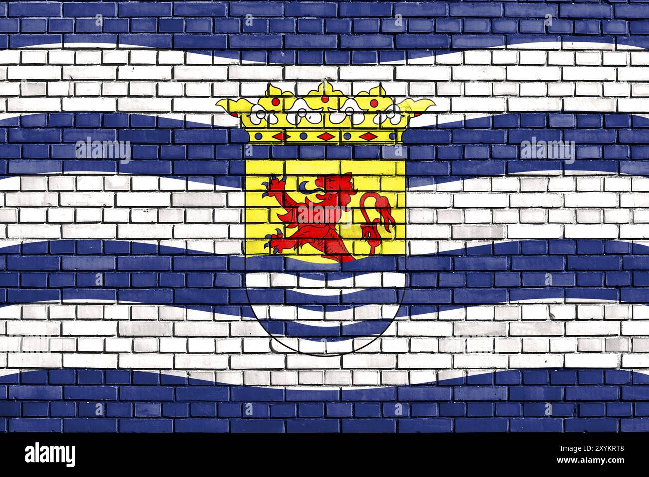 Flag of Zeeland painted on brick wall Stock Photo - Alamy