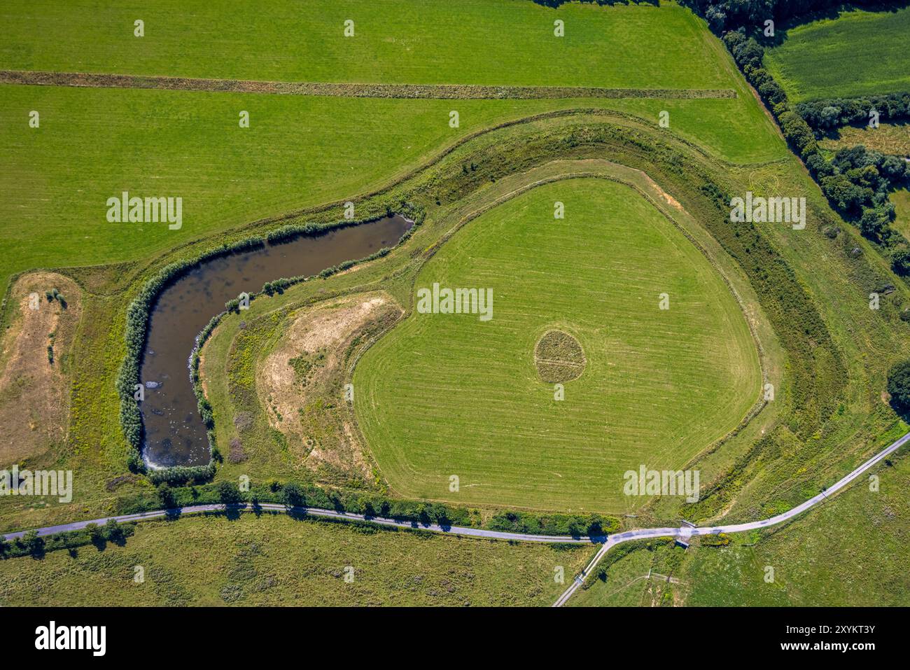 Luftbild, Lipperenaturierung, Lippeschleife, Lippeverlauf, Fluss Lippe ...