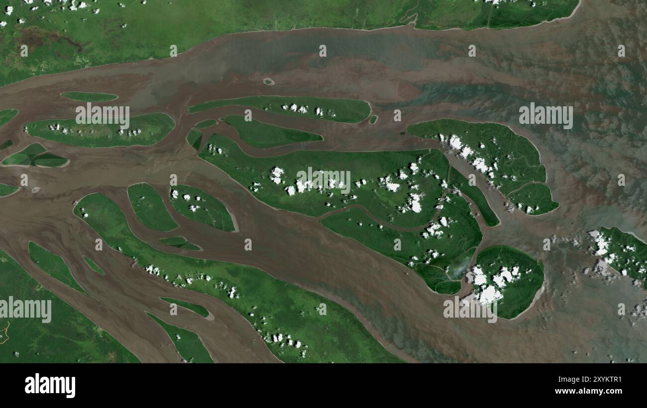 Purutu Island in the Coral Sea on a satellite image taken in October 26 ...