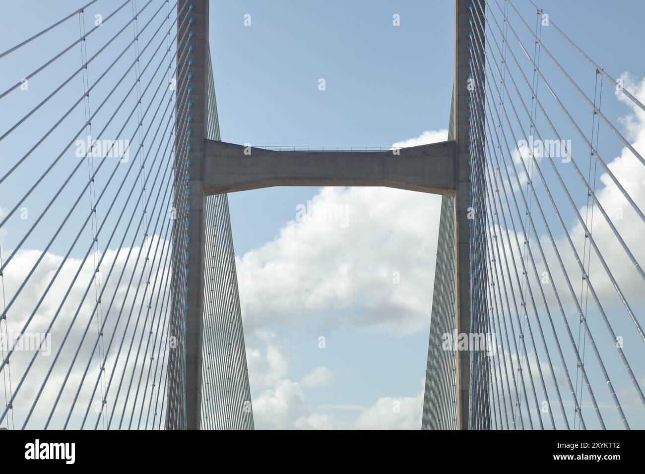 The west end or the Prince of Wales bridge support columns on the M 4 ...