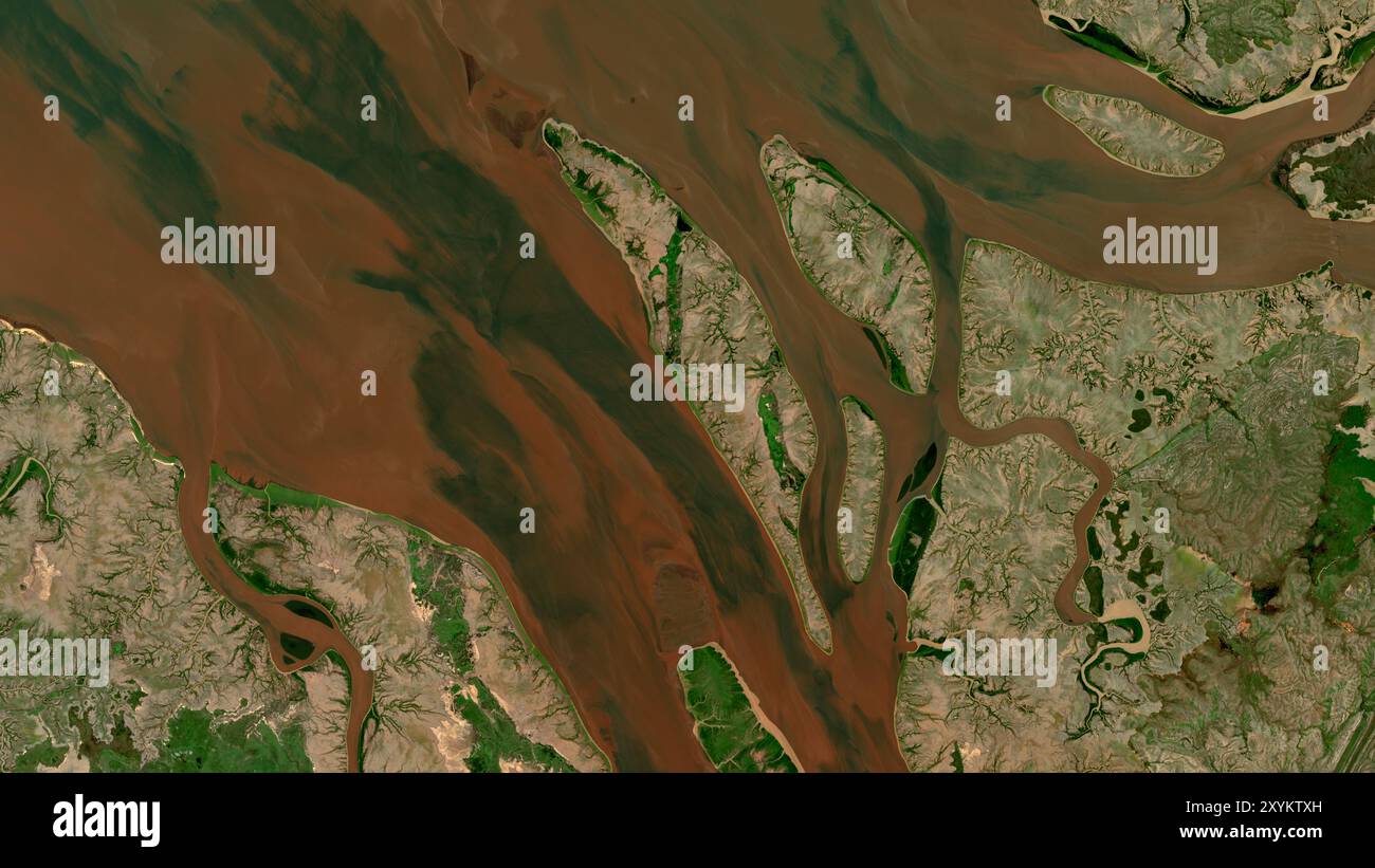 Quoin Island in the Timor Sea on a satellite image taken in February 28 ...