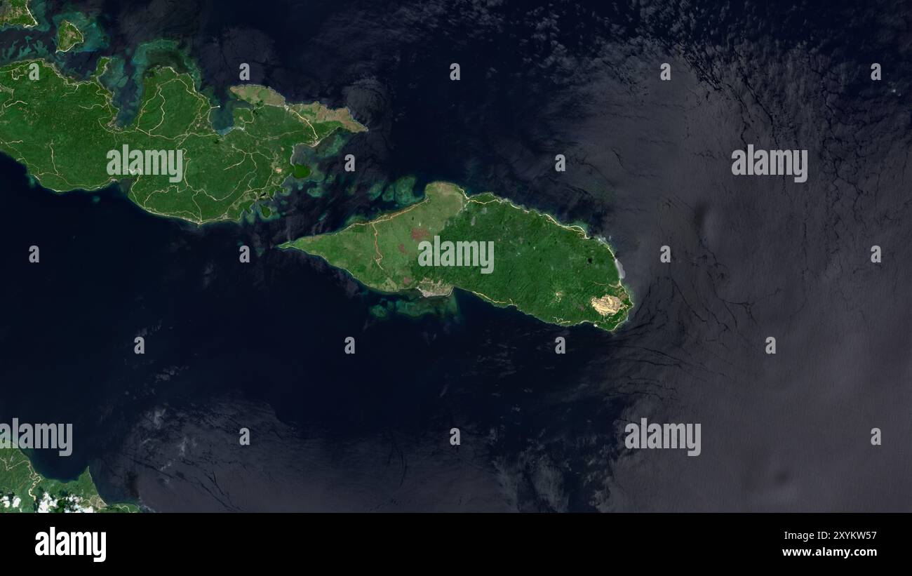 Rapu Rapu Island in the Philippine Sea on a satellite image taken in ...
