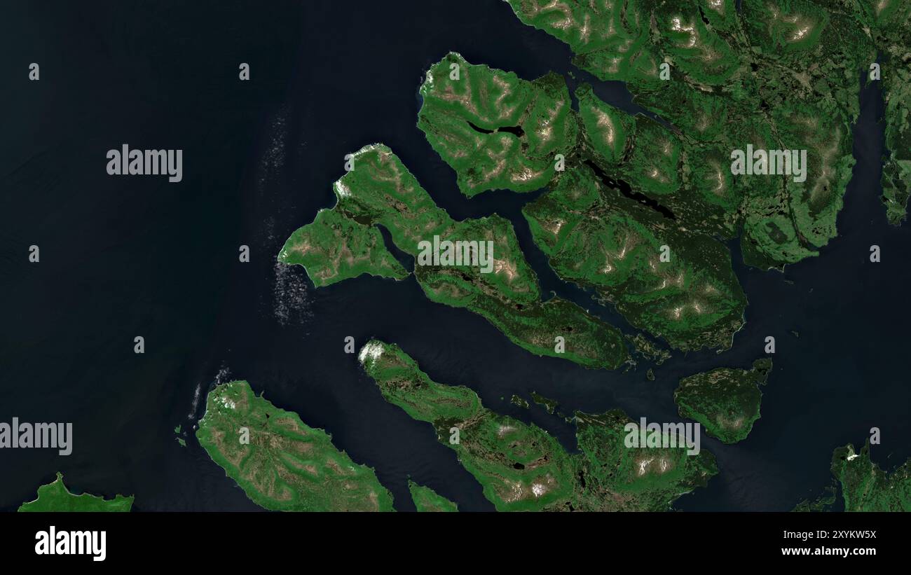 Raspberry Island in the Gulf of Alaska on a satellite image taken in ...