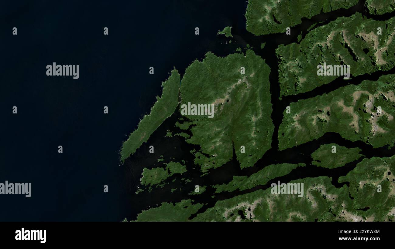 Resolution Island in the Tasman Sea on a satellite image taken in April ...