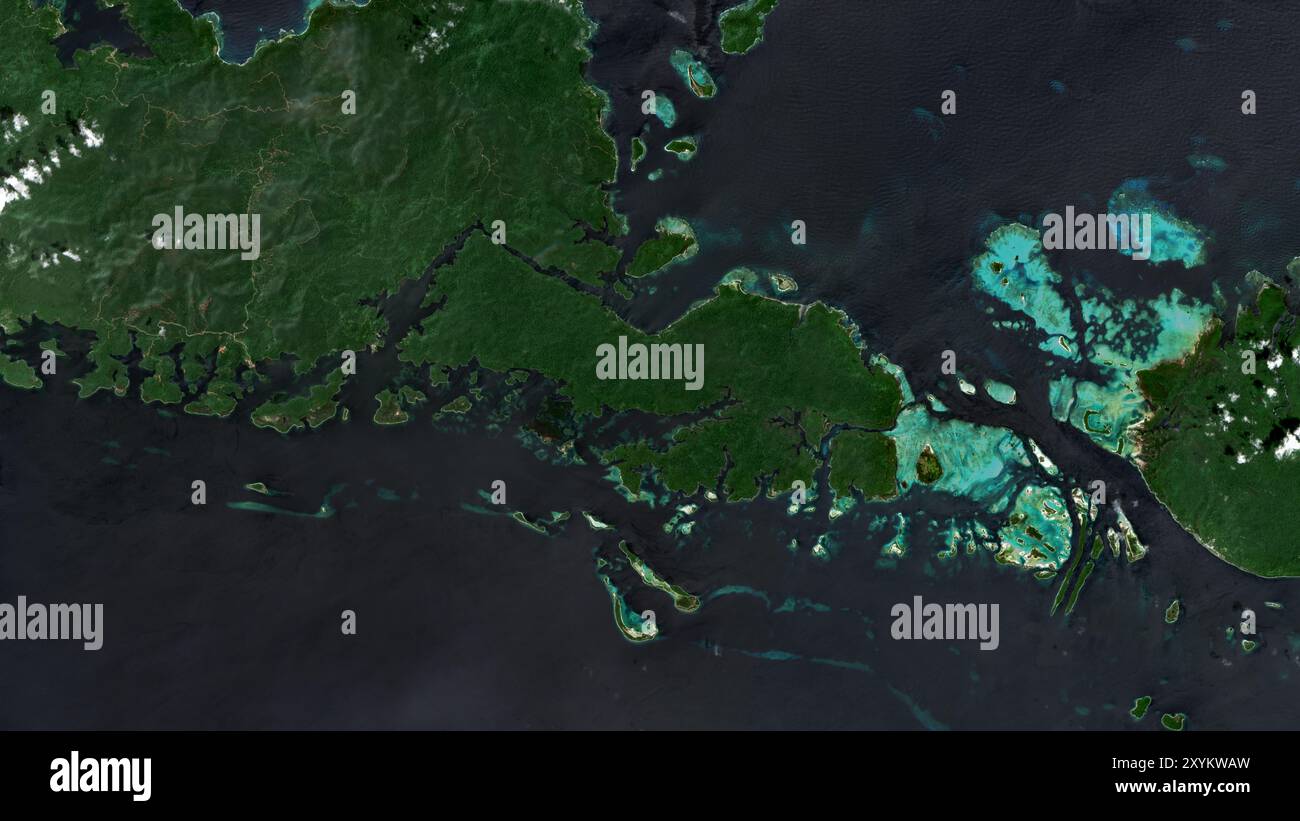 Rob Roy Island in the Solomon Sea on a satellite image taken in ...