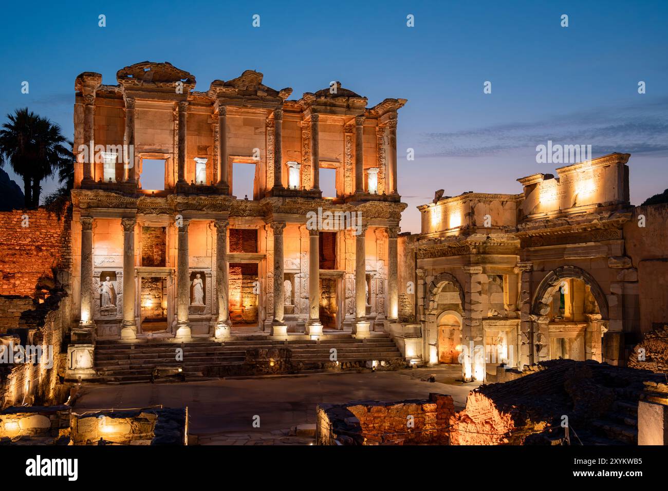 Celsus library in the Ancient City of Ephesus with its magnificent view ...