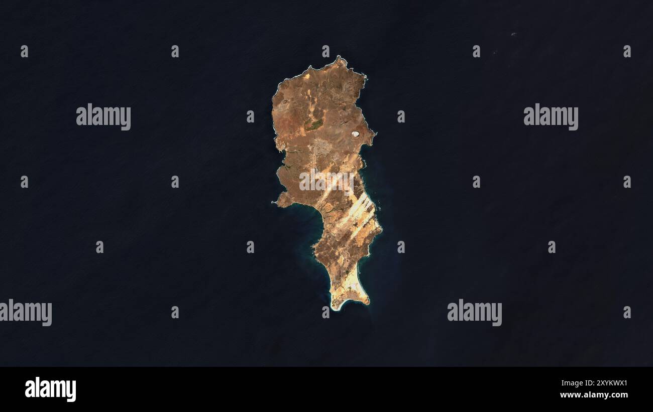 Sal Island in the North Atlantic Ocean on a satellite image taken in ...