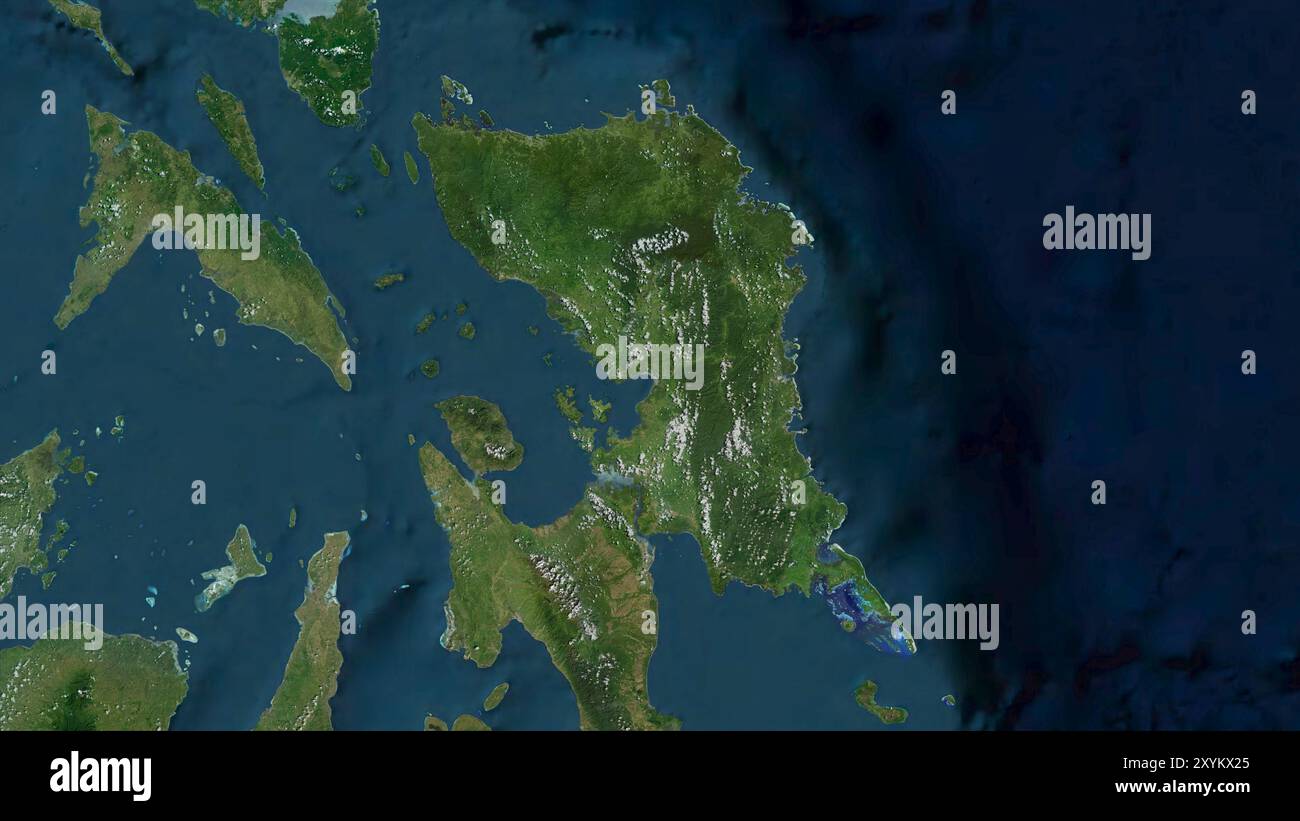 Samar Island in the Philippine Sea on a satellite image taken in March ...