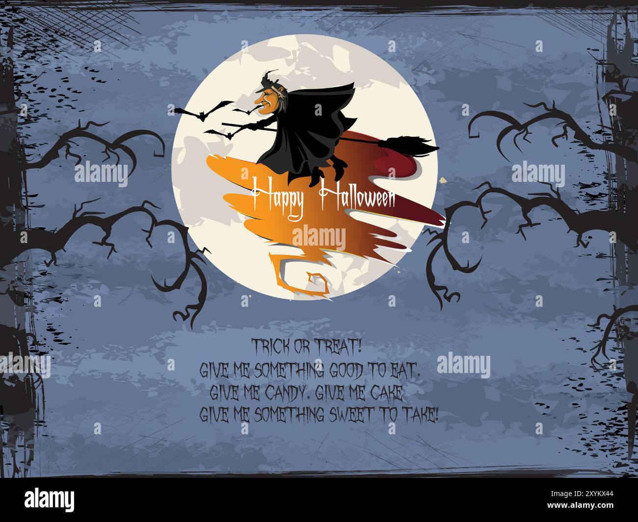 Cartoon illustration words happy halloween hi-res stock photography and ...