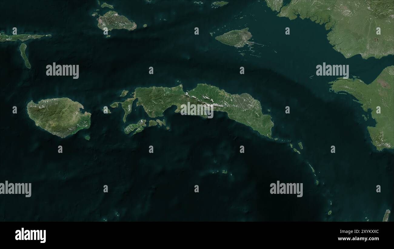 Pulau Seram in the Ceram Sea on a satellite image taken in February 13 ...