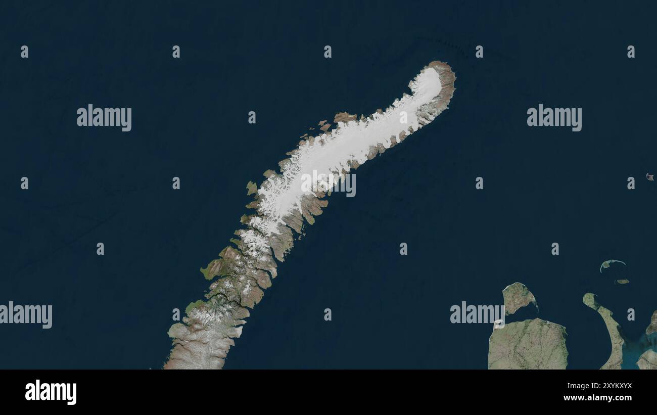 Severny Island in the Kara Sea on a satellite image taken in December ...