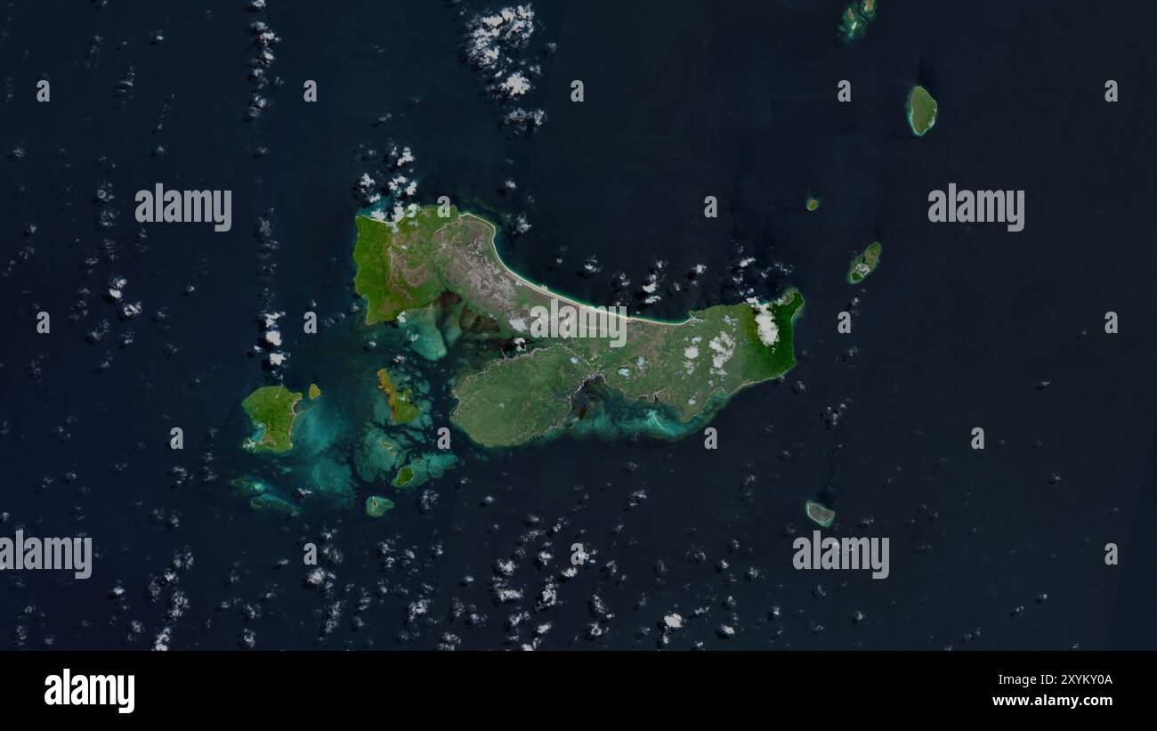 Pulau Serasan in the South China Sea on a satellite image taken in June ...