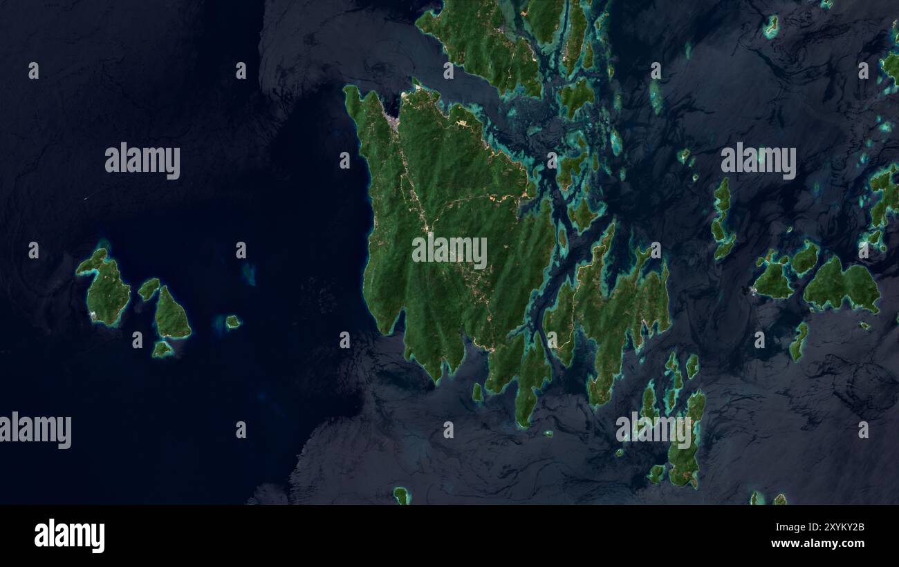 Pulau Siantan in the South China Sea on a satellite image taken in ...