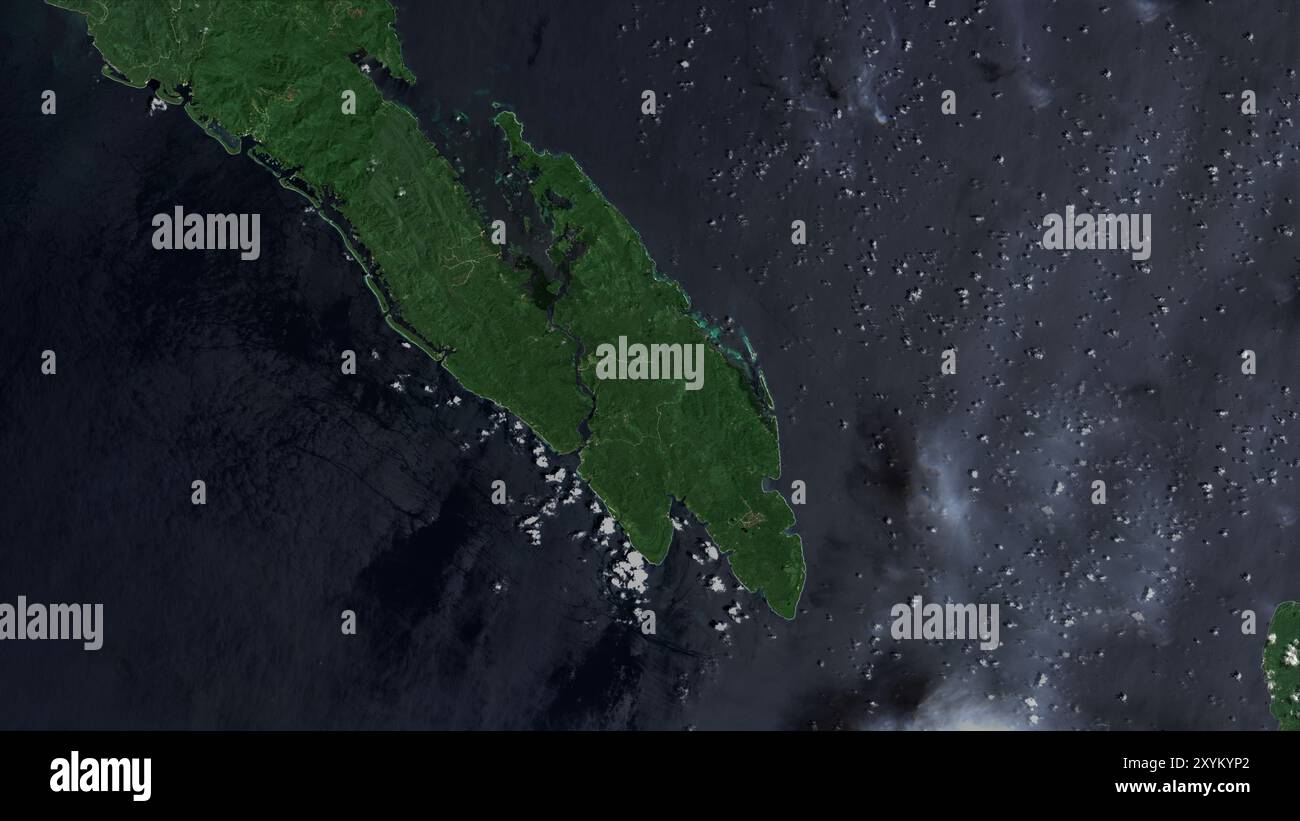 South Malaita Island in the Solomon Sea on a satellite image taken in ...