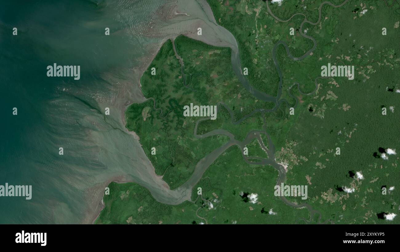 Soledad Island in the North Pacific Ocean on a satellite image taken in ...