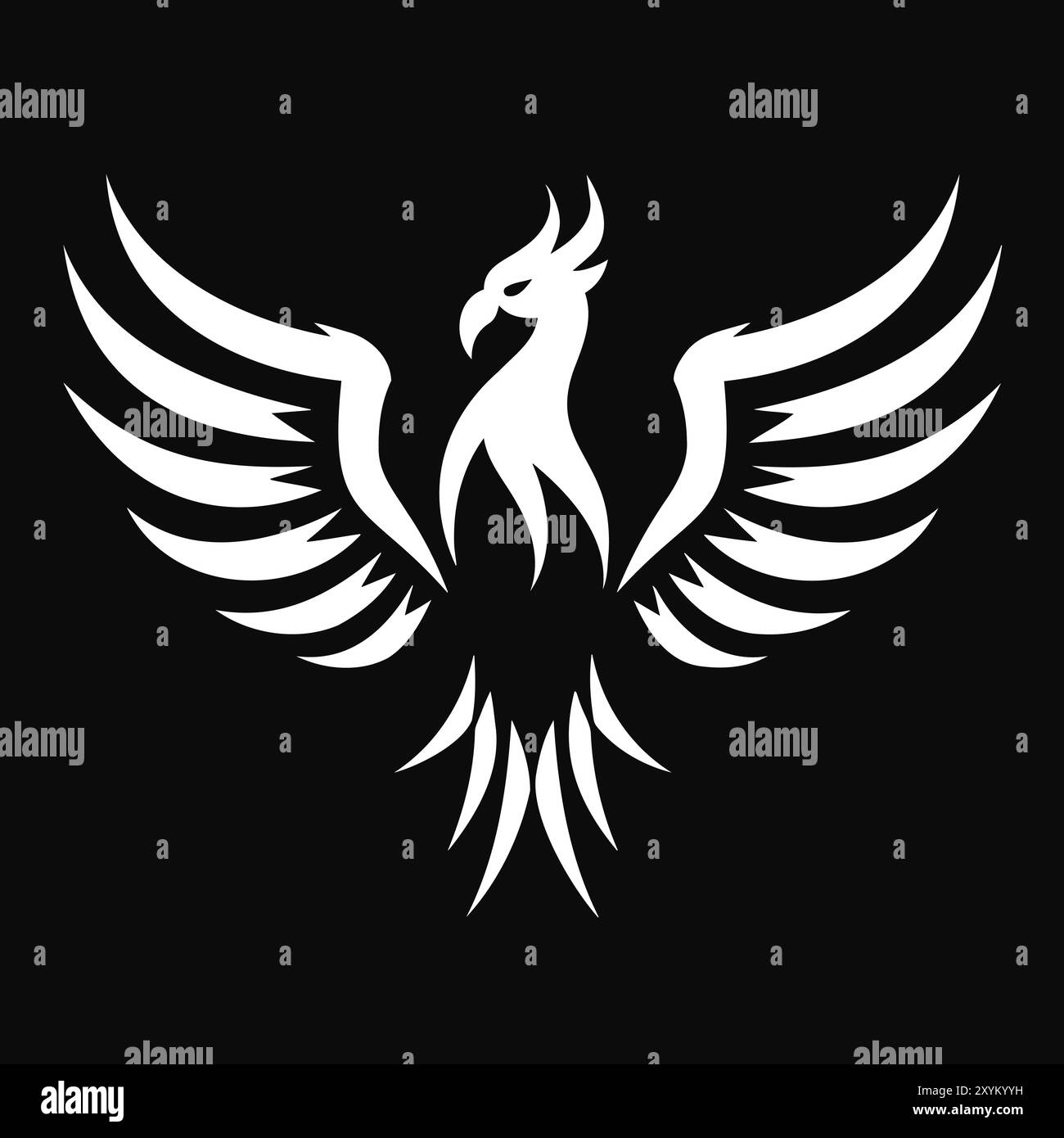 Phoenix Rising Bird Silhouette Design Stock Vector Image & Art - Alamy