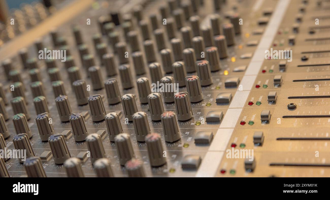 Rotary knobs of a mixing console Stock Photo - Alamy