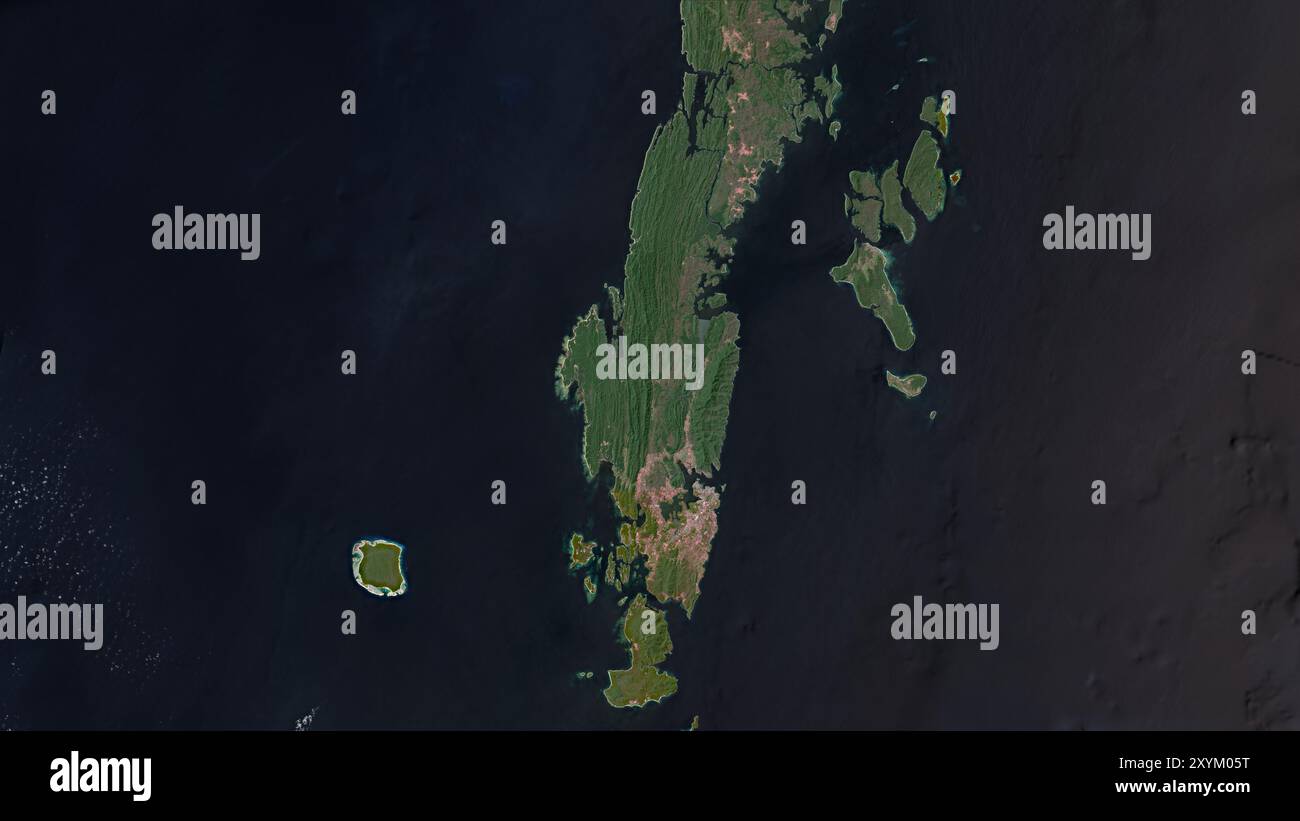 South Andaman Island in the Bay of Bengal on a satellite image taken in ...