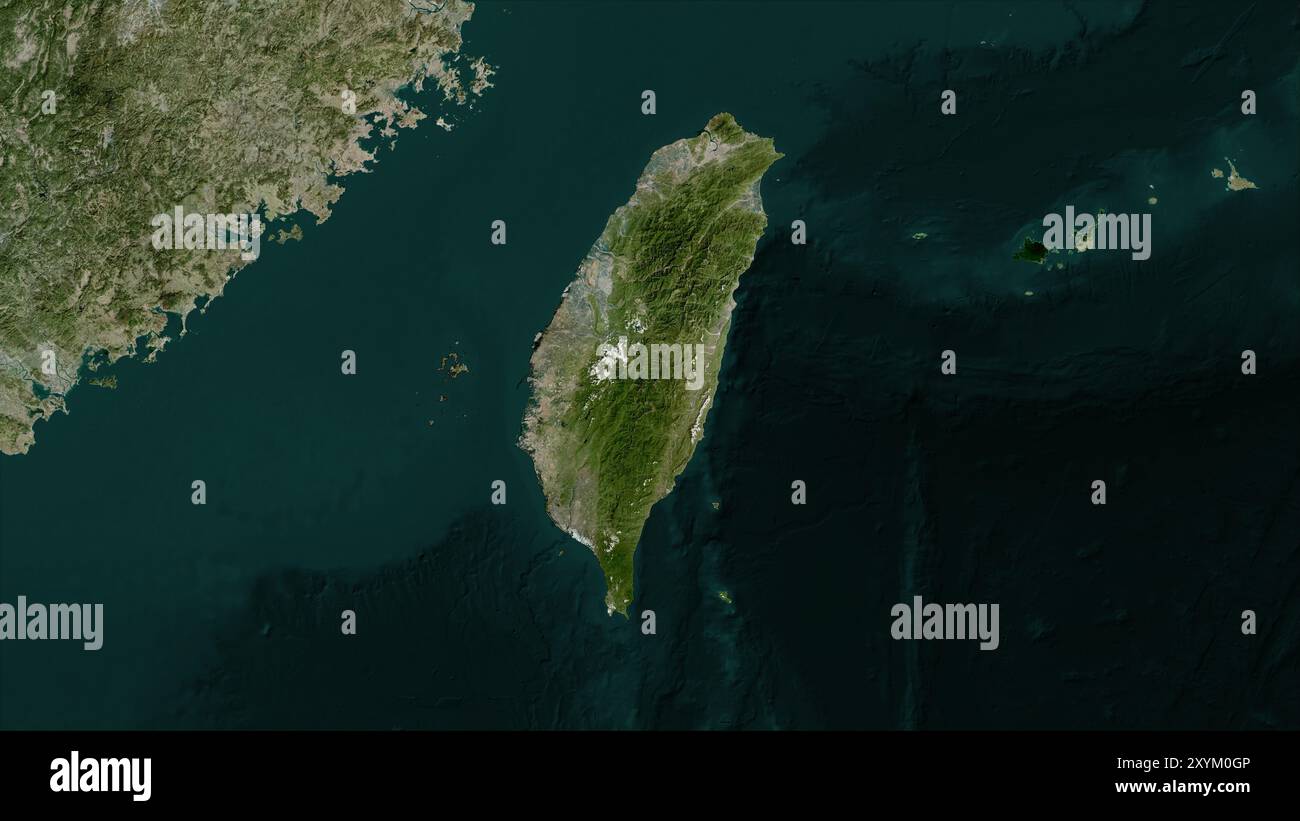 Taiwan Island in the Philippine Sea on a satellite image taken in ...