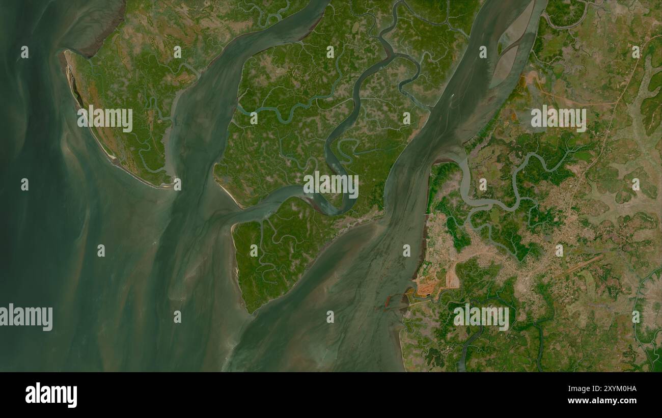 Ile de Taidi in the North Atlantic Ocean on a satellite image taken in ...