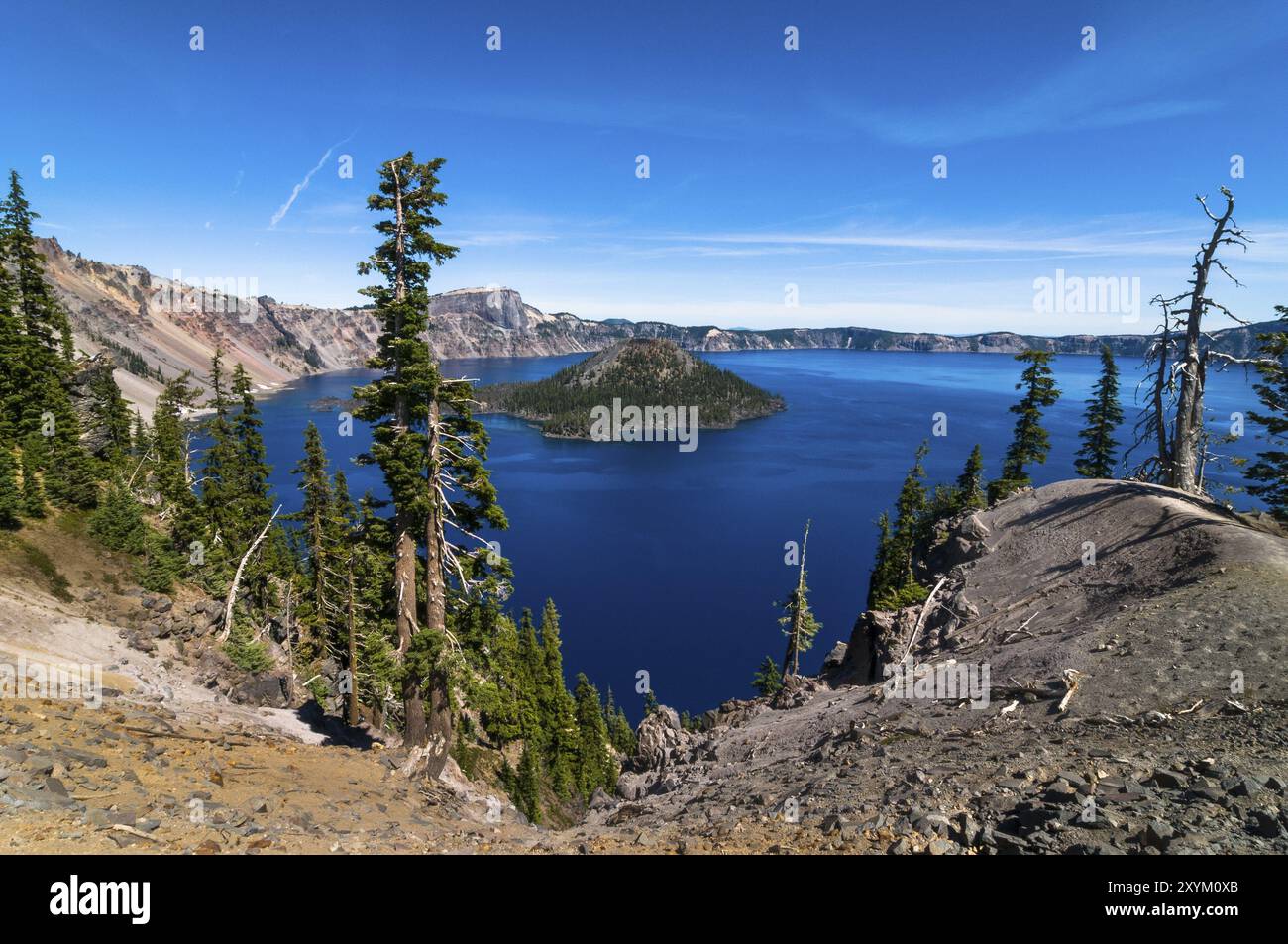 The crater lake of the volcano Mount Mazama in Oregon USA, in the ...