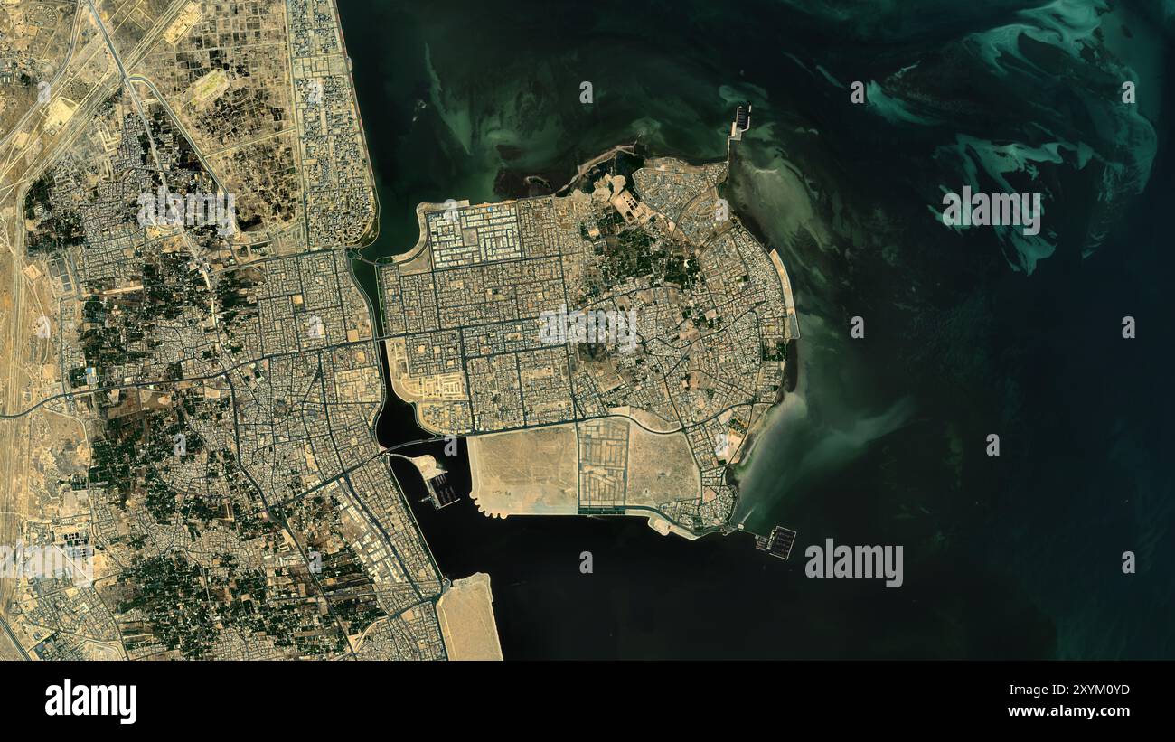 Tarout Island in the Persian Gulf on a satellite image taken in October ...