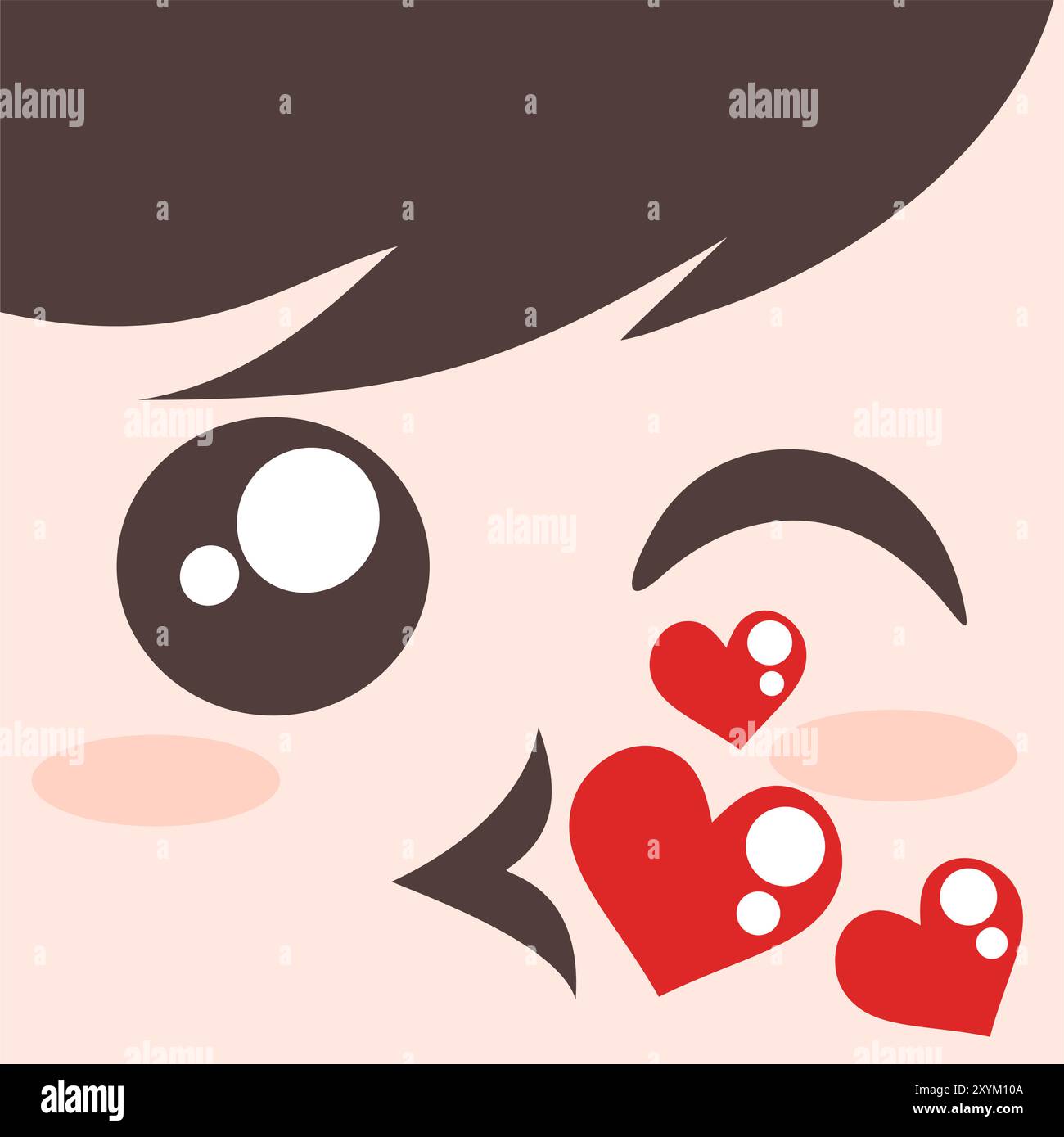 kissing face illustration Stock Vector Image & Art - Alamy