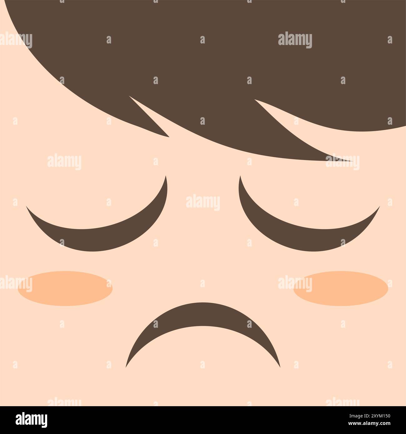 Sad boy face cartoon illustration hi-res stock photography and images ...