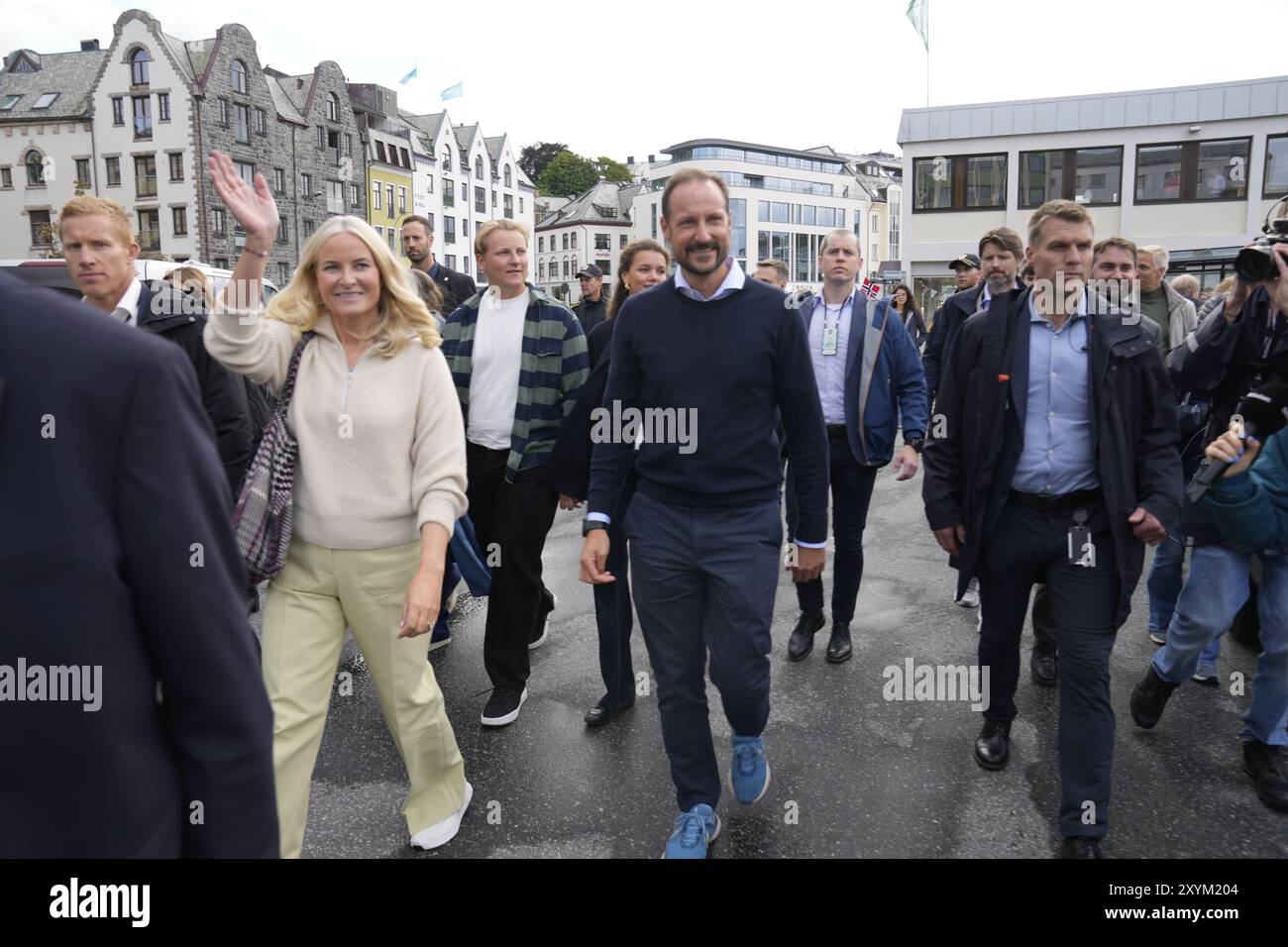 Ålesund 20240830. Crown Prince Haakon and Crown Princess Mette-Marit ...