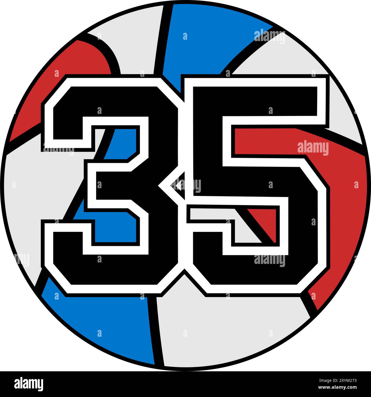 ball of basketball symbol with number 35 Stock Vector Image & Art - Alamy