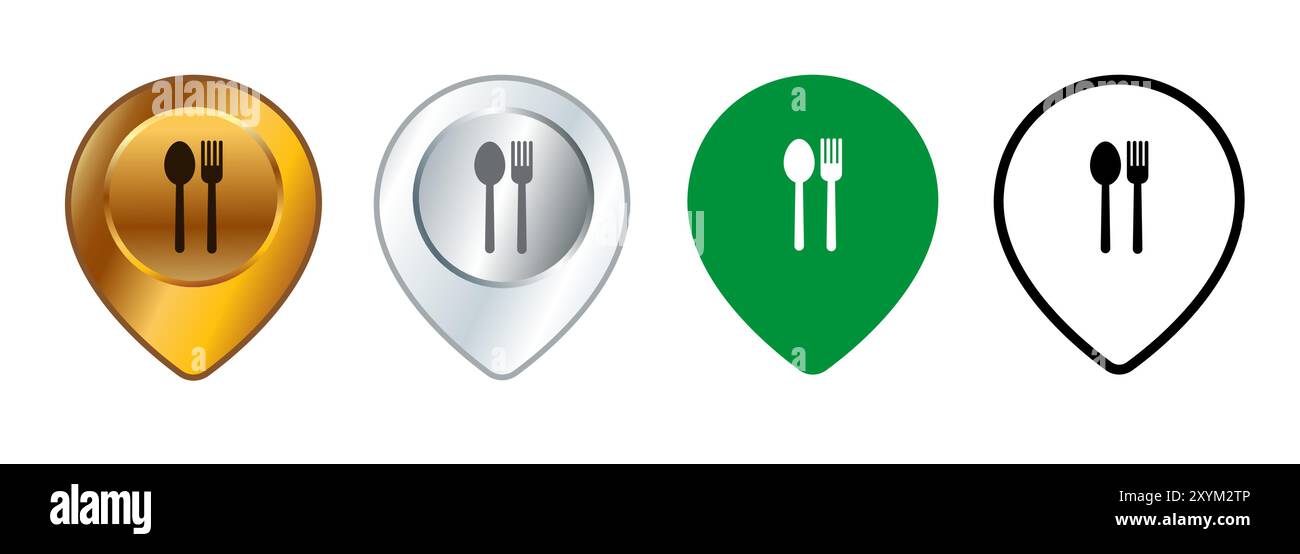 Restaurant eatery place destination sign navigation location symbol ...