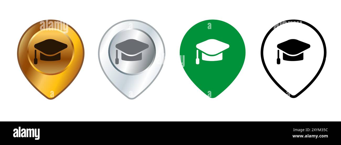 School sign area academy college graduation hat symbol location ...