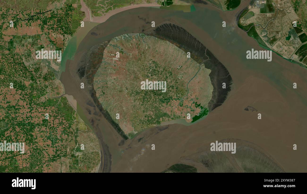 Urir Char Island in the Bay of Bengal on a satellite image taken in ...
