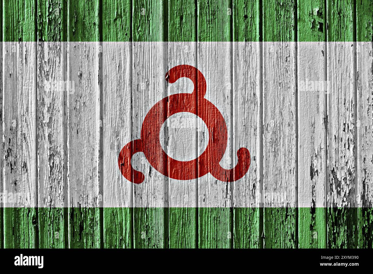 Flag of Ingushetia painted on wooden frame Stock Photo - Alamy