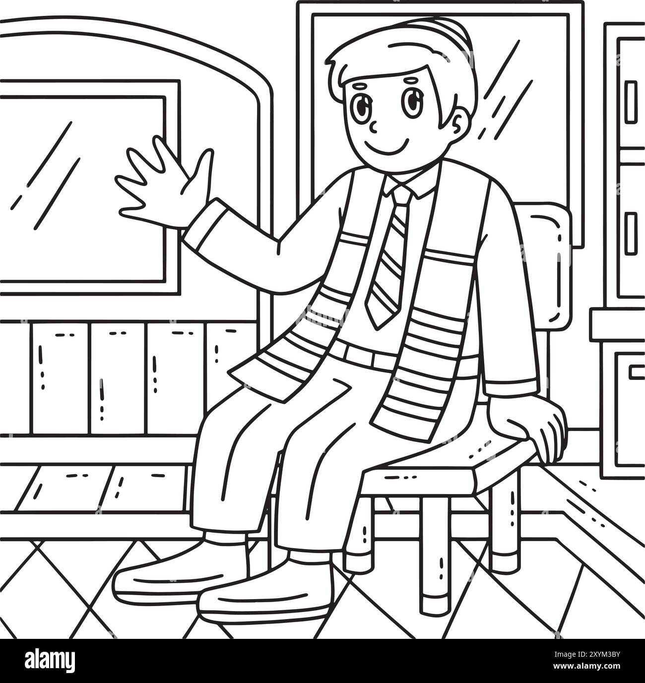 Bar Mitzvah Boy Waiting for the Ceremony Coloring Stock Vector Image ...