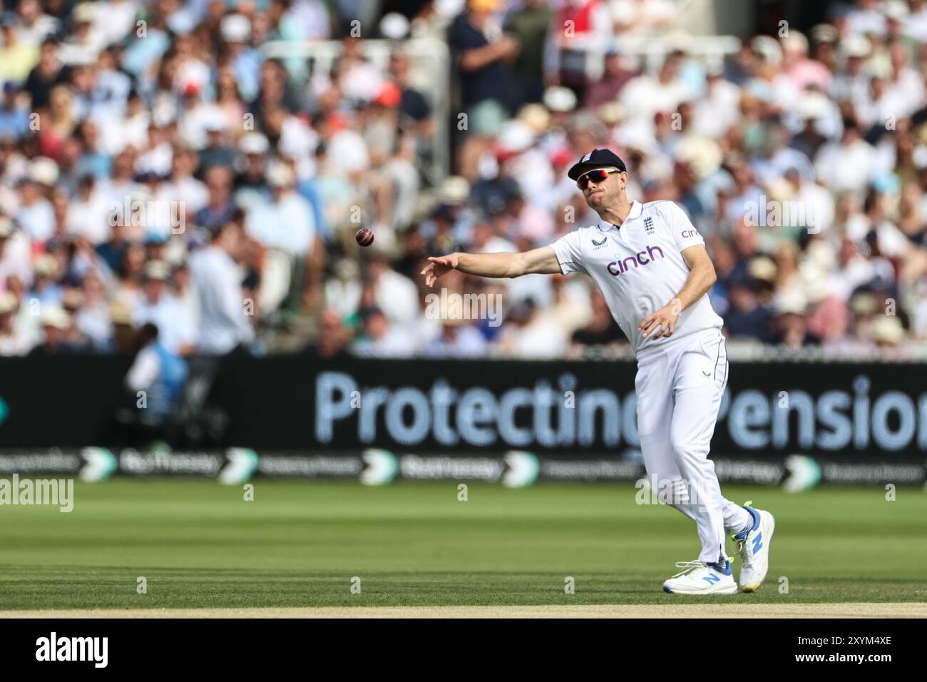 Olly Stone of England fields the ball during the England v Sri Lanka ...