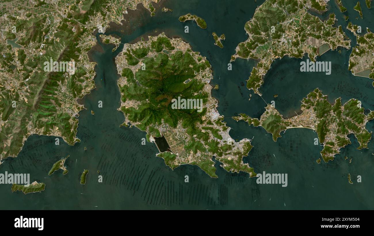 Wando Island in the Japan Sea on a satellite image taken in April 12 ...