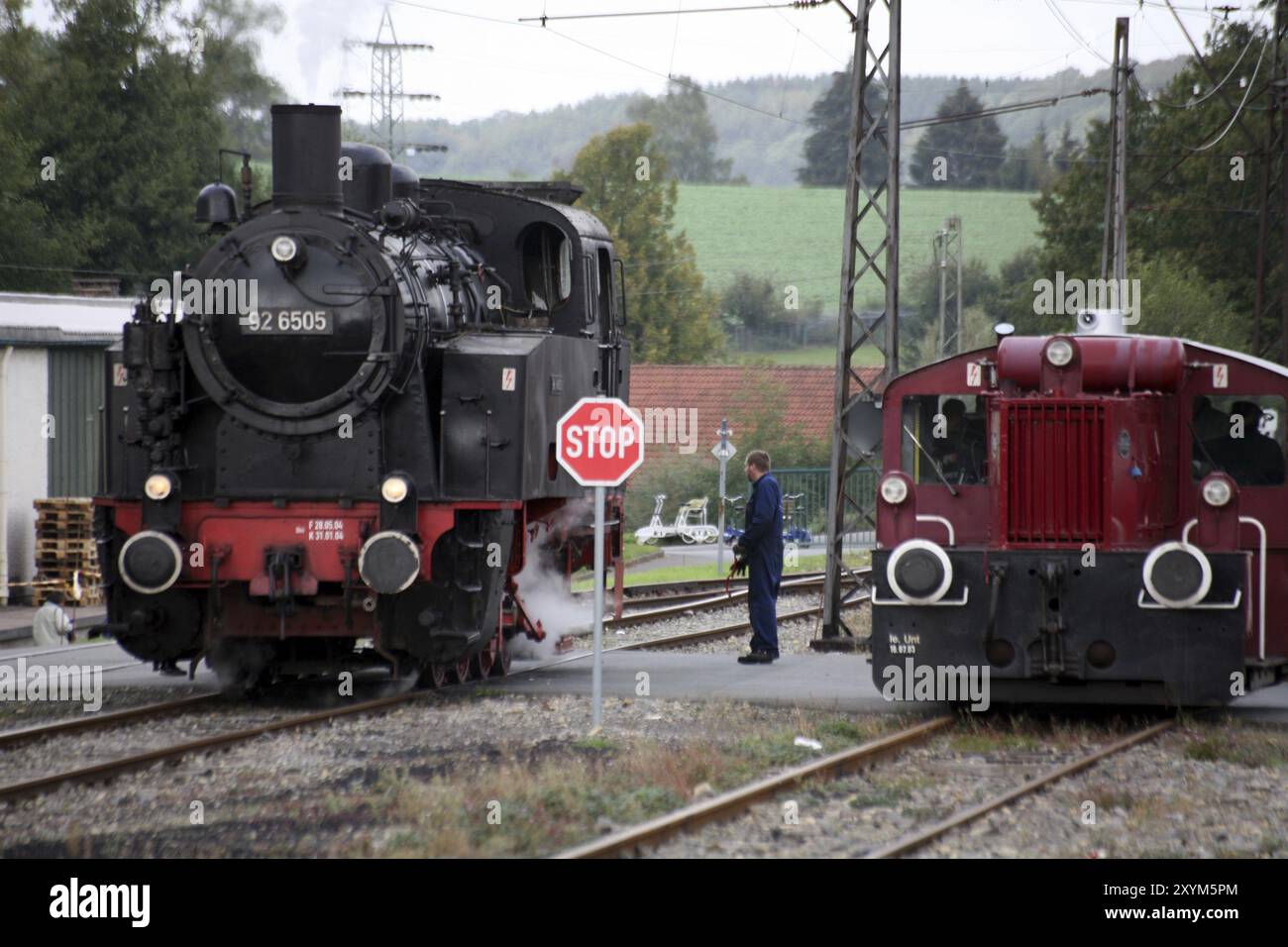 Red steam locomotive buffer hi-res stock photography and images - Alamy