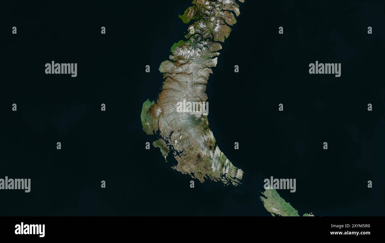 Yuzhny Island in the Kara Sea on a satellite image taken in December 31 ...