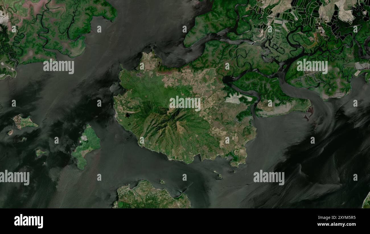 Isla Zacate Grande in the North Pacific Ocean on a satellite image ...
