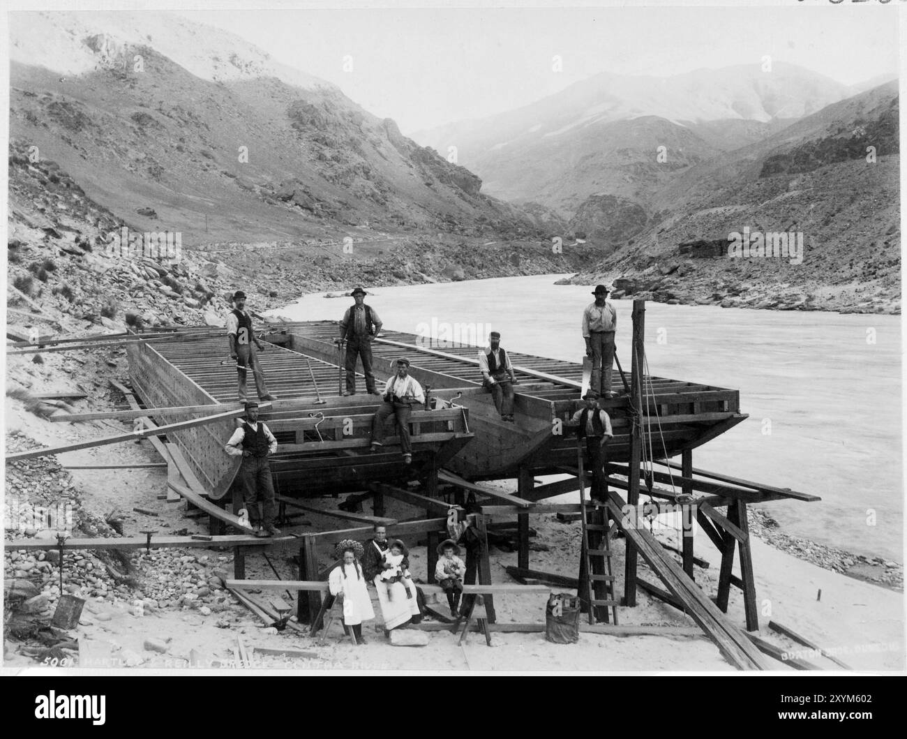Hartley and Reilly's gold dredge under construction at the Clutha River ...