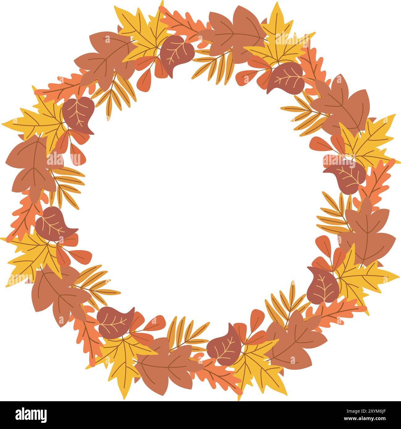 Colorful wreath of autumn leaves for card, invitation, sale, flyer ...
