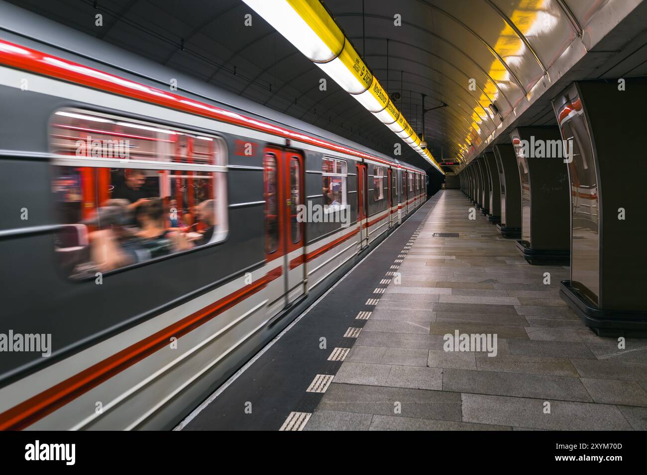 Metro train arrives station hi-res stock photography and images - Alamy