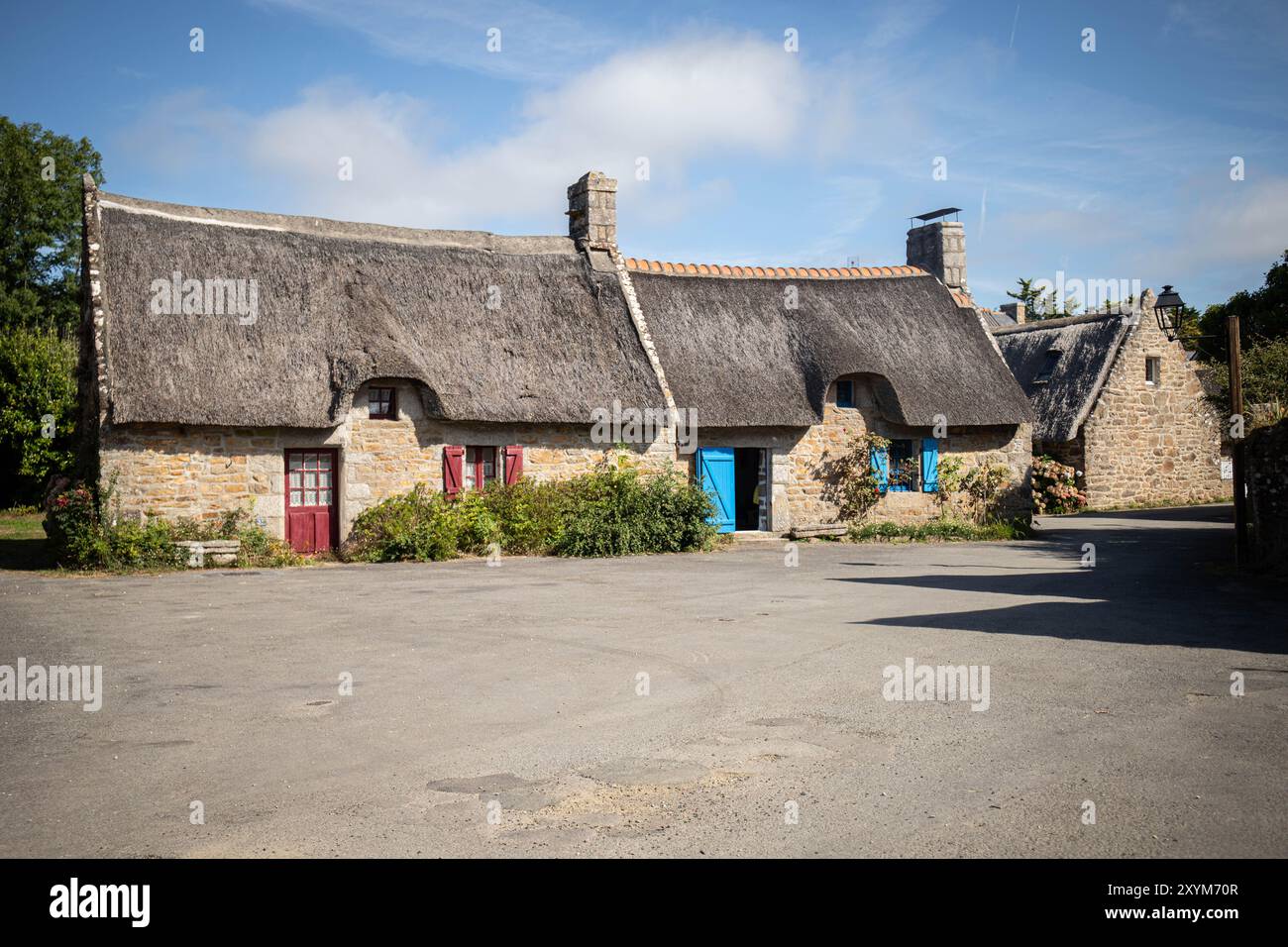 Traditional thatched roof cottage house in the charming Village of ...