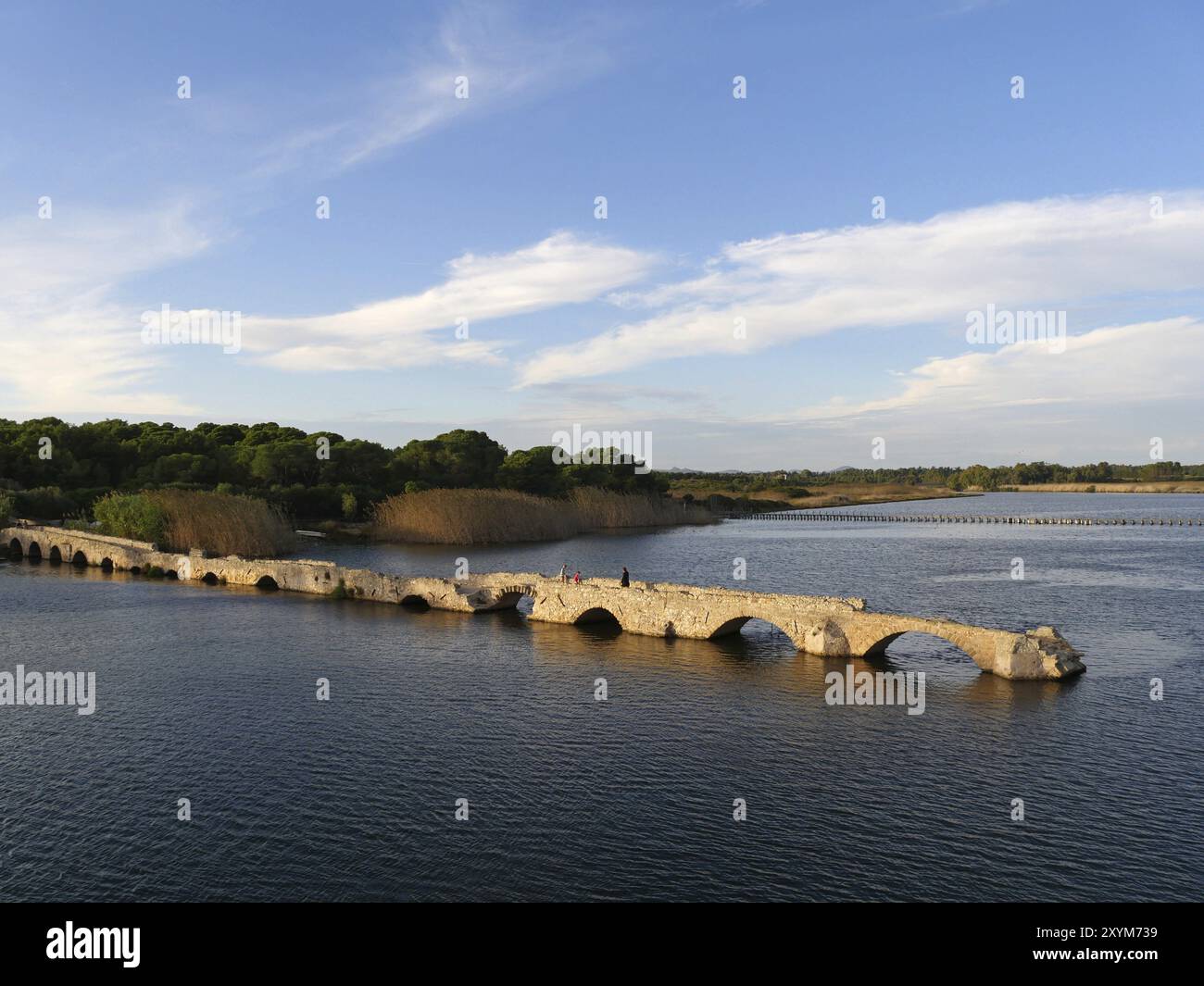 Roman bridge fertilia sardinia, Roman bridge over the Stagno di Calich ...