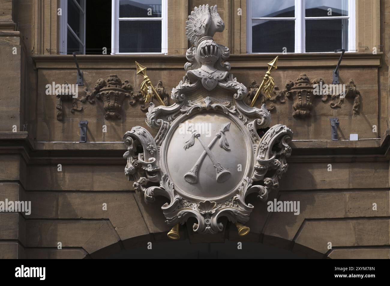 Coat of arms, two crossed halberds on the coat of arms of the ...