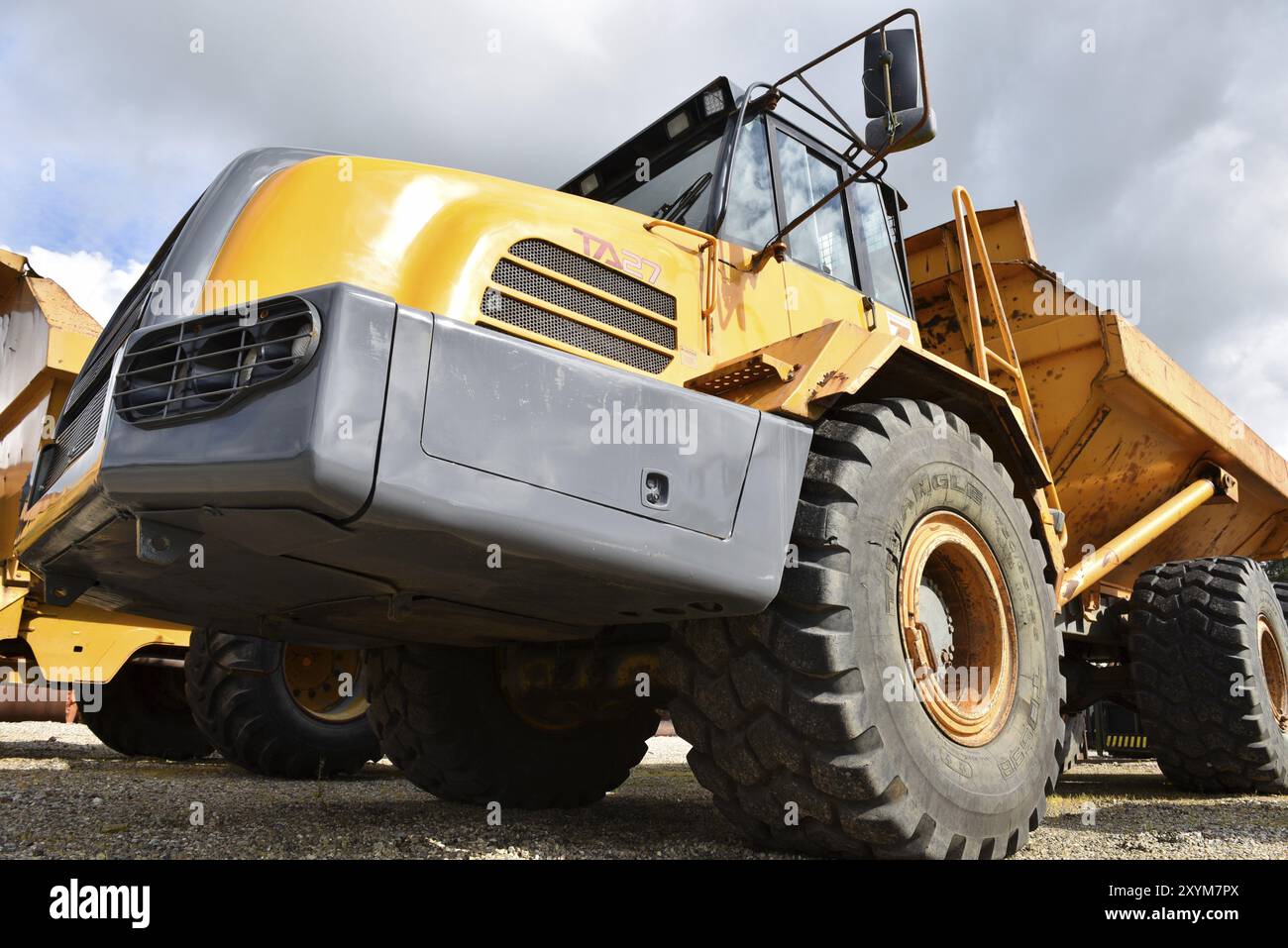 Articulated dumpers, dump trucks on a construction site, Denmark ...