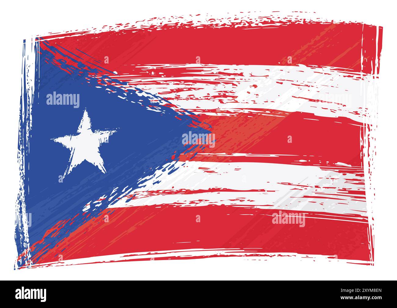 Puerto Rico national flag created in grunge style Stock Photo - Alamy